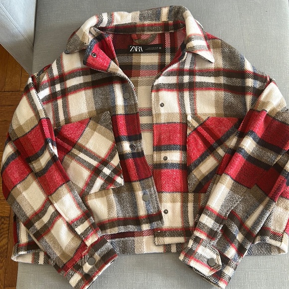 Zara | Jackets & Coats | Zara Plaid Cropped Shacket | Poshmark